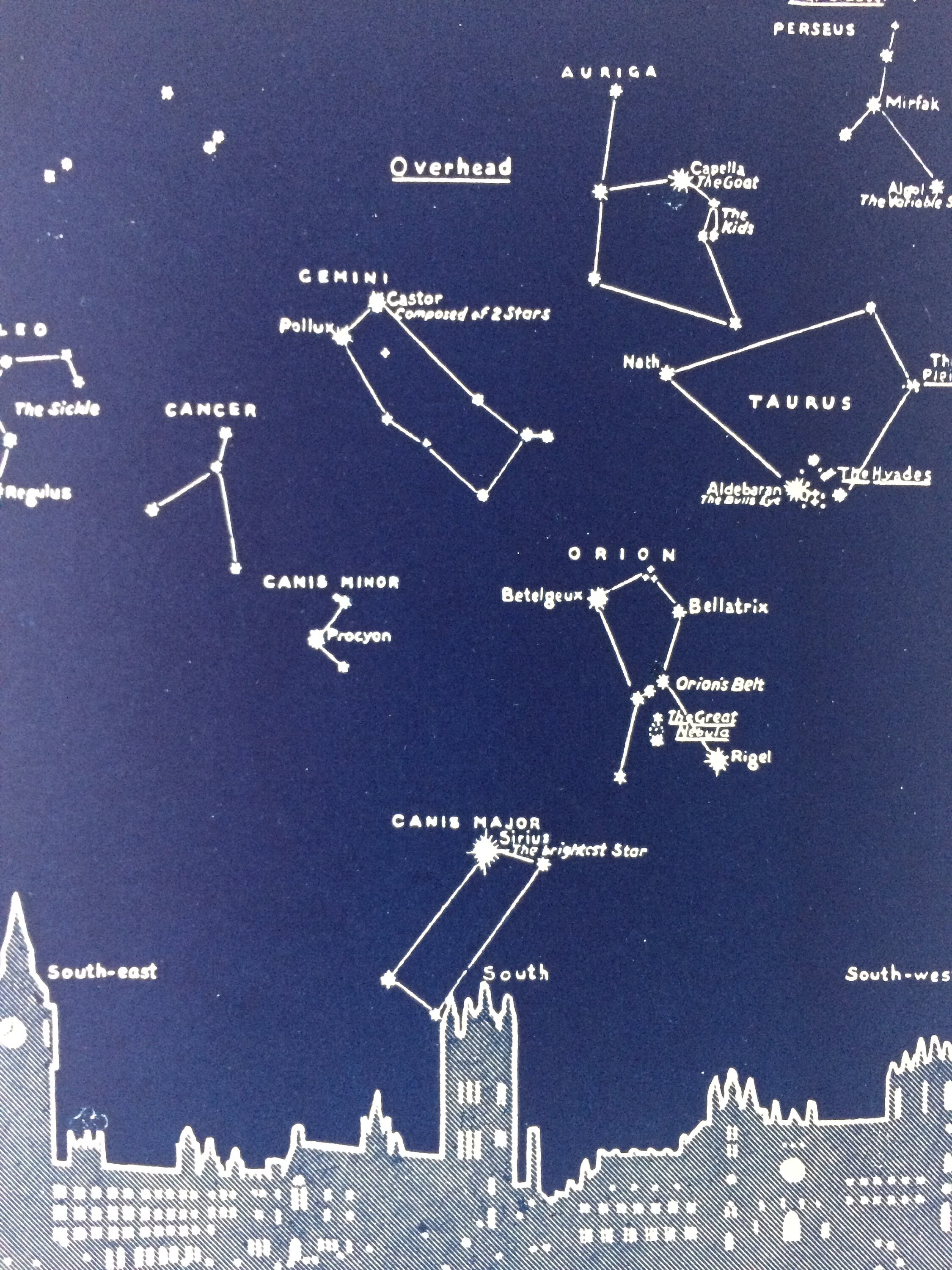 1940s February Star Map seen over Westminster Original Vintage Print ...