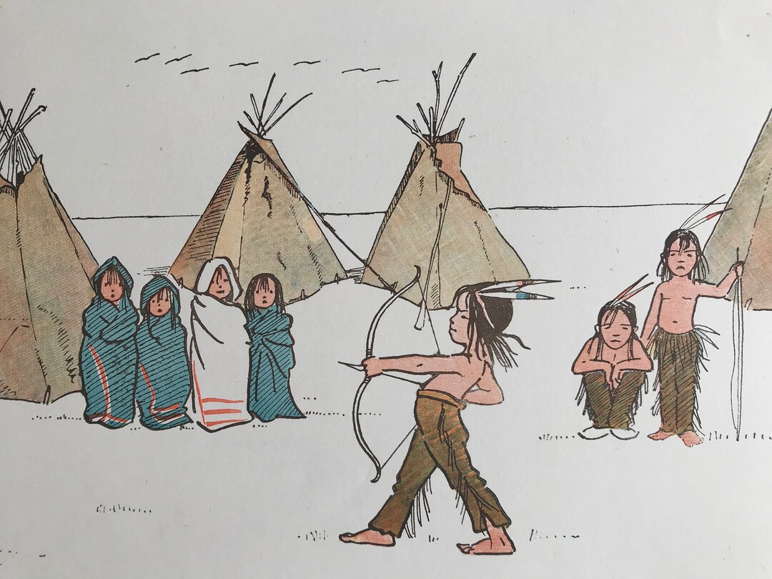 1898 Children of North America Native American Original - Etsy