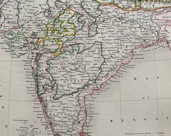1937 India Antique Map. Old Map of India. Historical Print. - Etsy