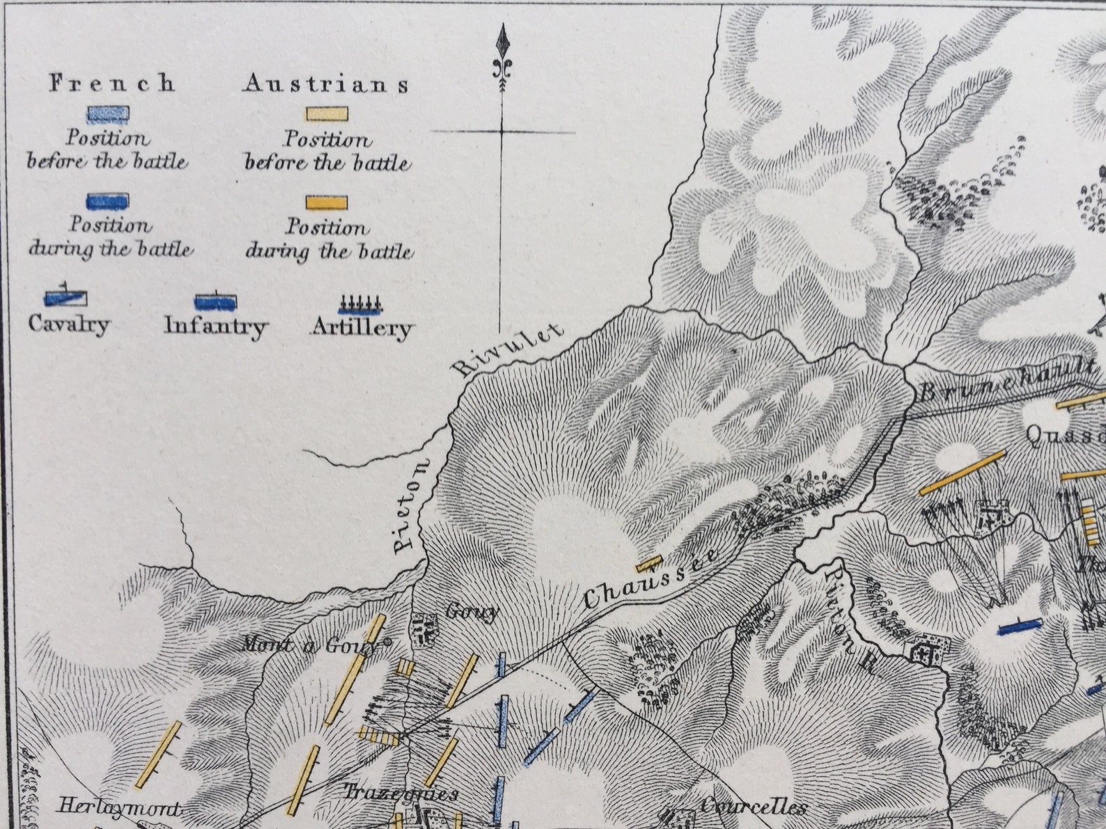 1875 Battle of Fleurus 1794 Original Antique Map | Etsy