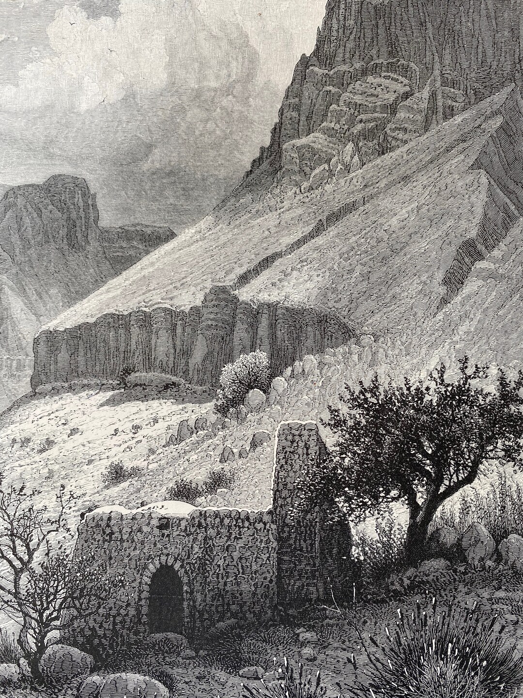 1880 the Cliffs of Engedi Original Antique Engraving - Available Framed ...