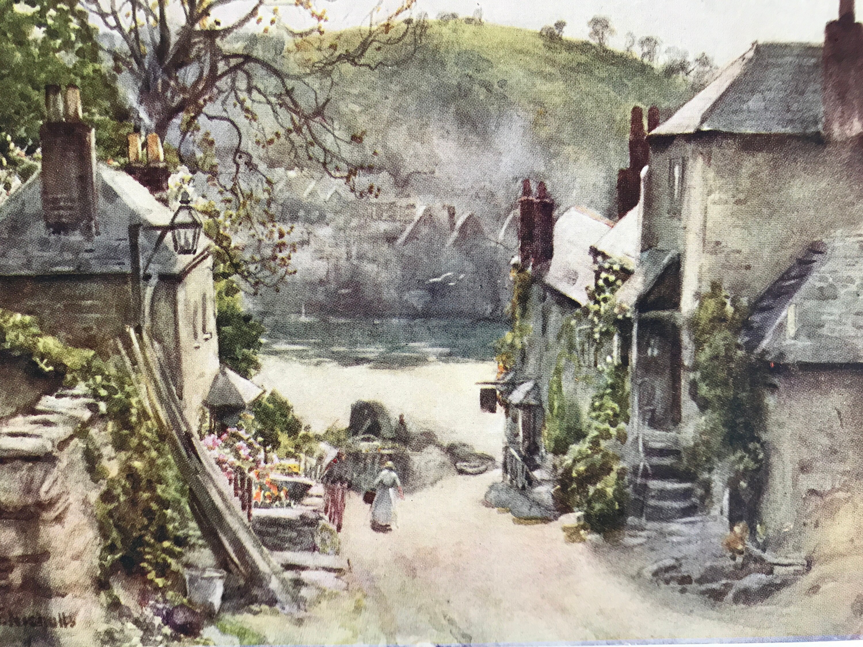 1925 Bodinnick Ferry, Fowey Original Antique Print - Cornwall - England ...