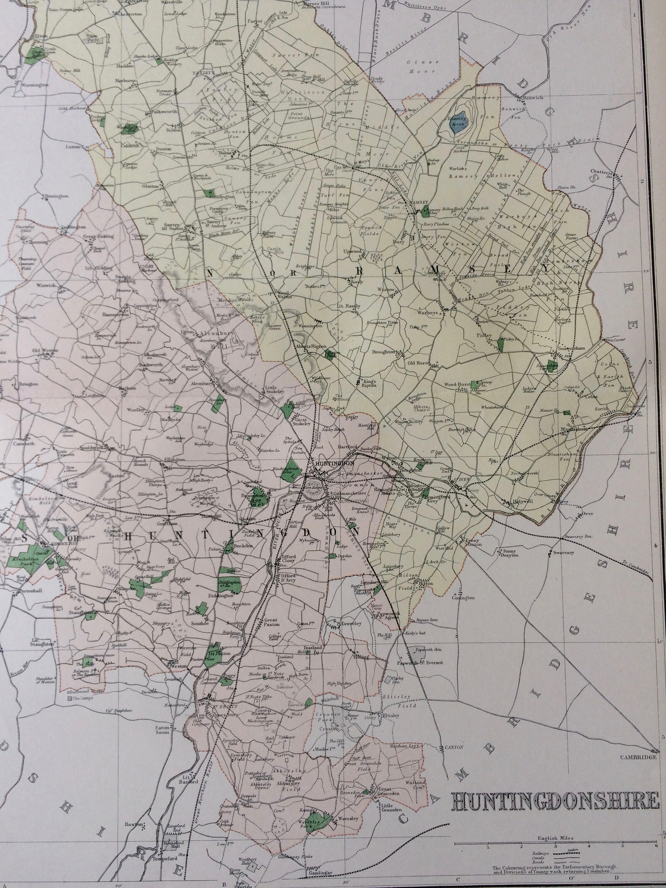 Home Décor UK County Wall Map roads & parliamentary divisions 1868 ...