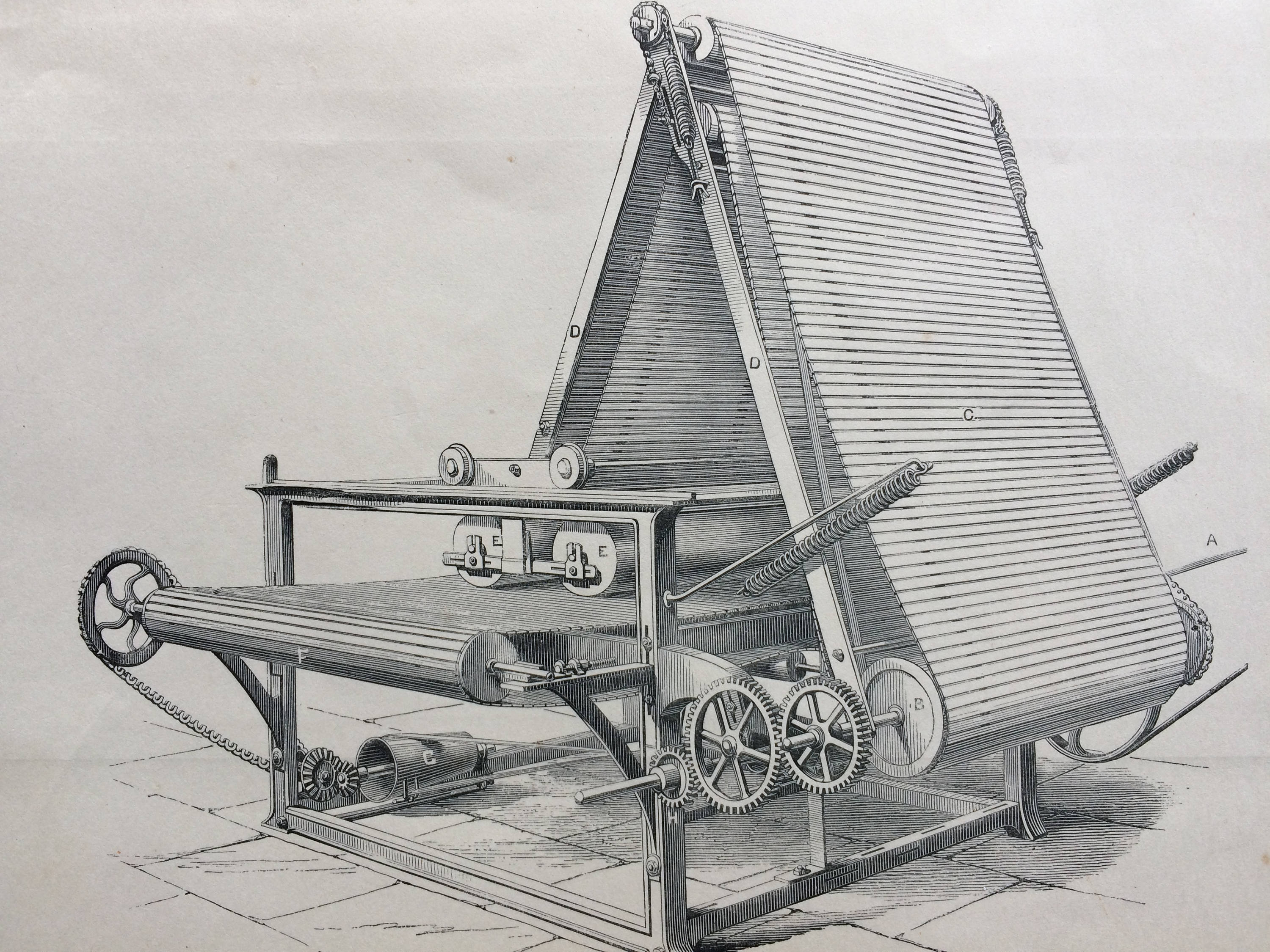 1880 Wool Machinery Original Antique Steel Engraving Print - Victorian ...