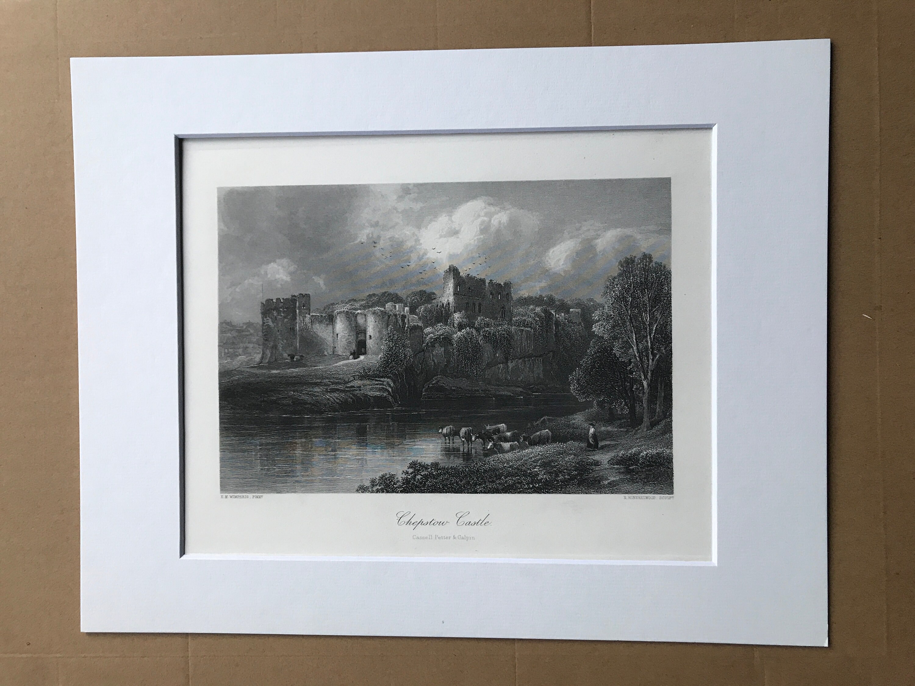 1876 Chepstow Castle Original Antique Steel Engraving - Mounted and ...