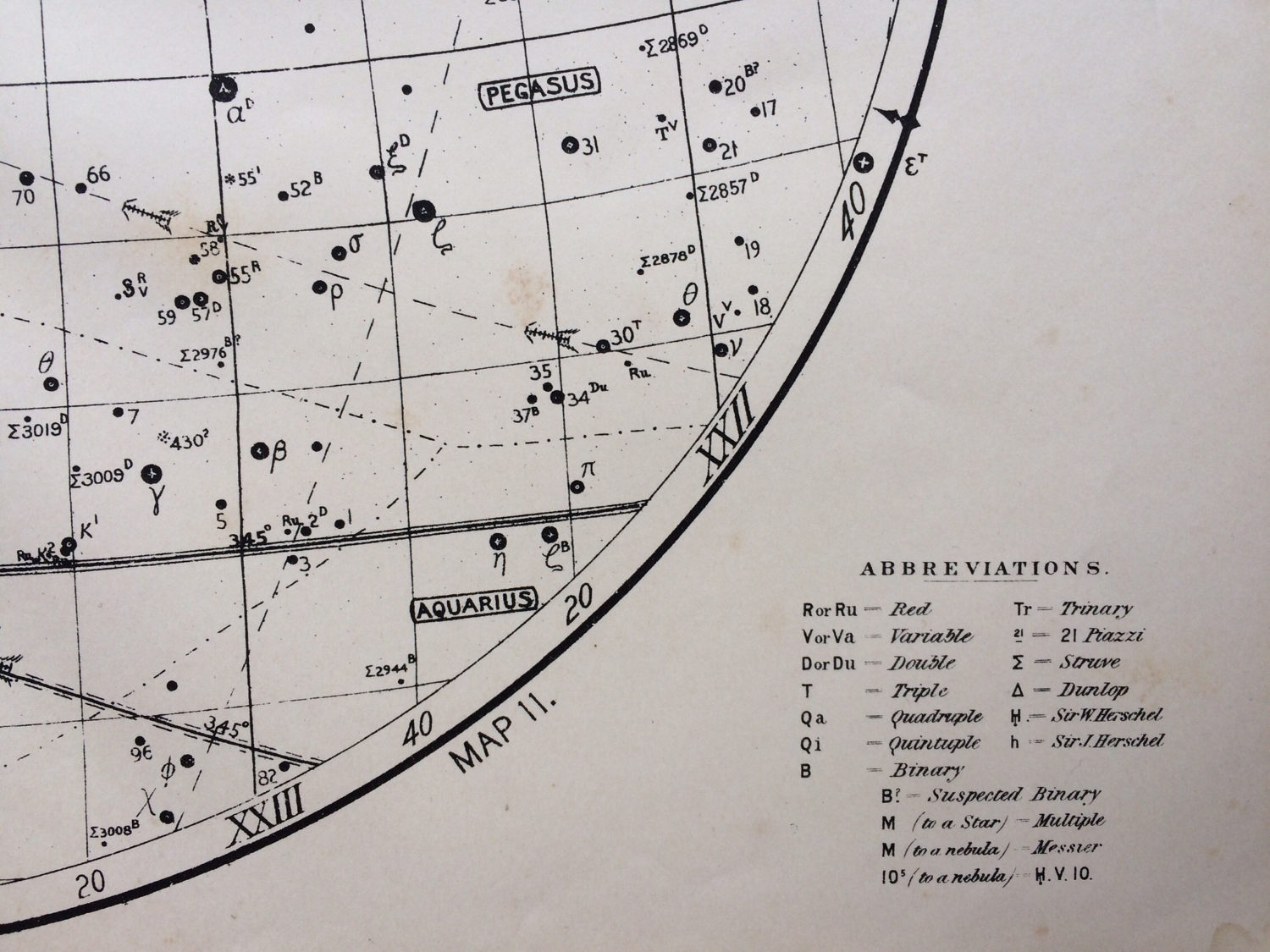 1896 Original Large Antique Star Map for anno 1880 - 14 x 18 inches ...