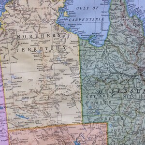 1920 Australia (political) Extra Large Original Antique Map With Inset ...