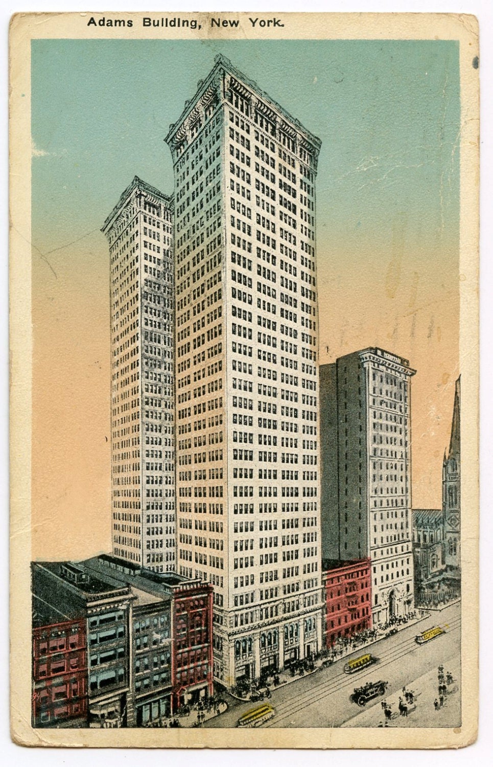 1920 Adams Building, New York antique postcard, collectible, vintage ...