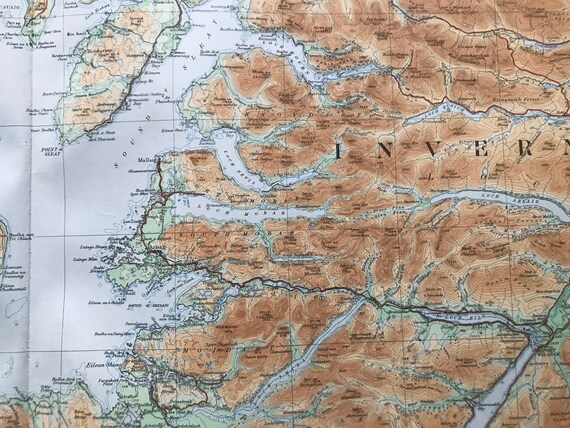 1924 Inverness-shire Original Antique Ordnance Survey Panorama | Etsy