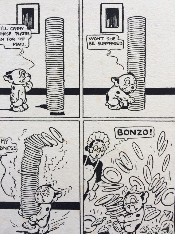 1921 Cute Bonzo Puppy Original Antique Print Sweet Playful - Etsy