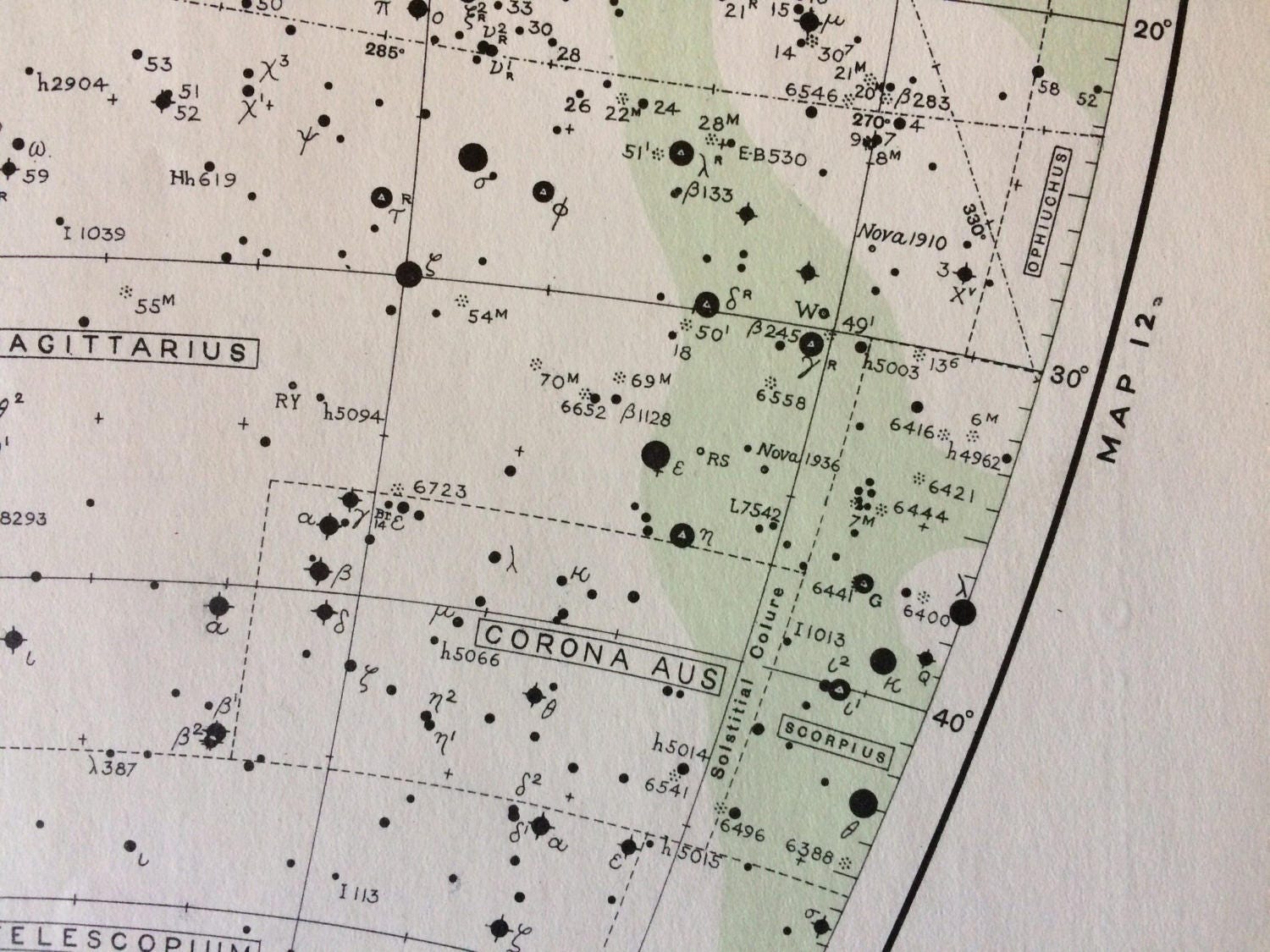 1950 Original Vintage Star Map - astrology, astronomy, stars, zodiac ...