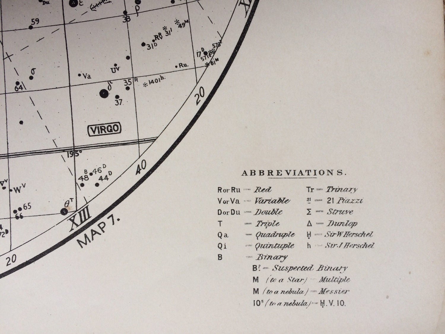 1896 Original Large Antique Star Map for anno 1880 - 14 x 18 inches ...