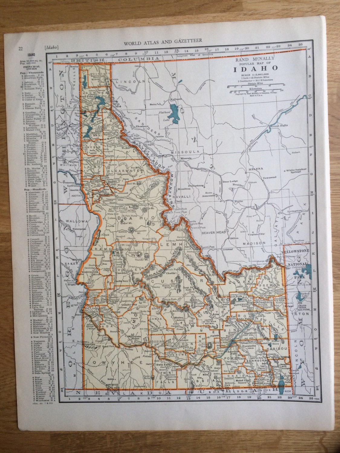 1937 GEORGIA Original Vintage Map, 11 x 14 inches, State Map, Rand ...