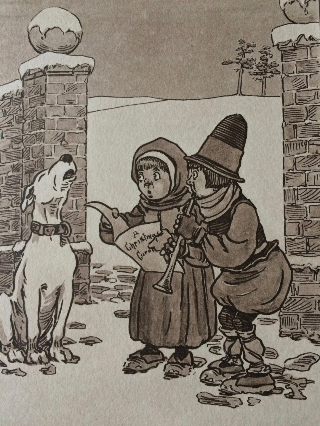 1943 Original Vintage Dog Cartoon Whimsical Wall Art Funny - Etsy