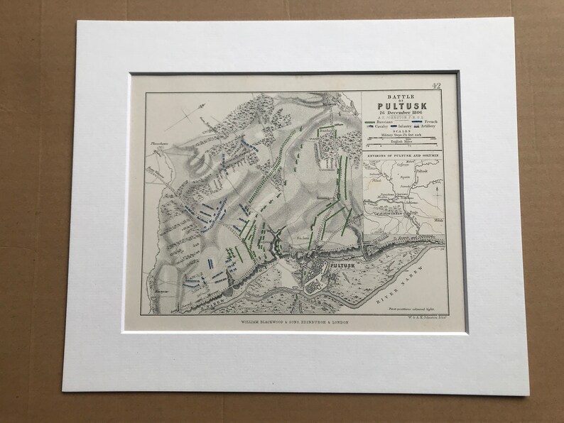 1875 Battle of Pultusk 1806 Original Antique Map Poland - Etsy