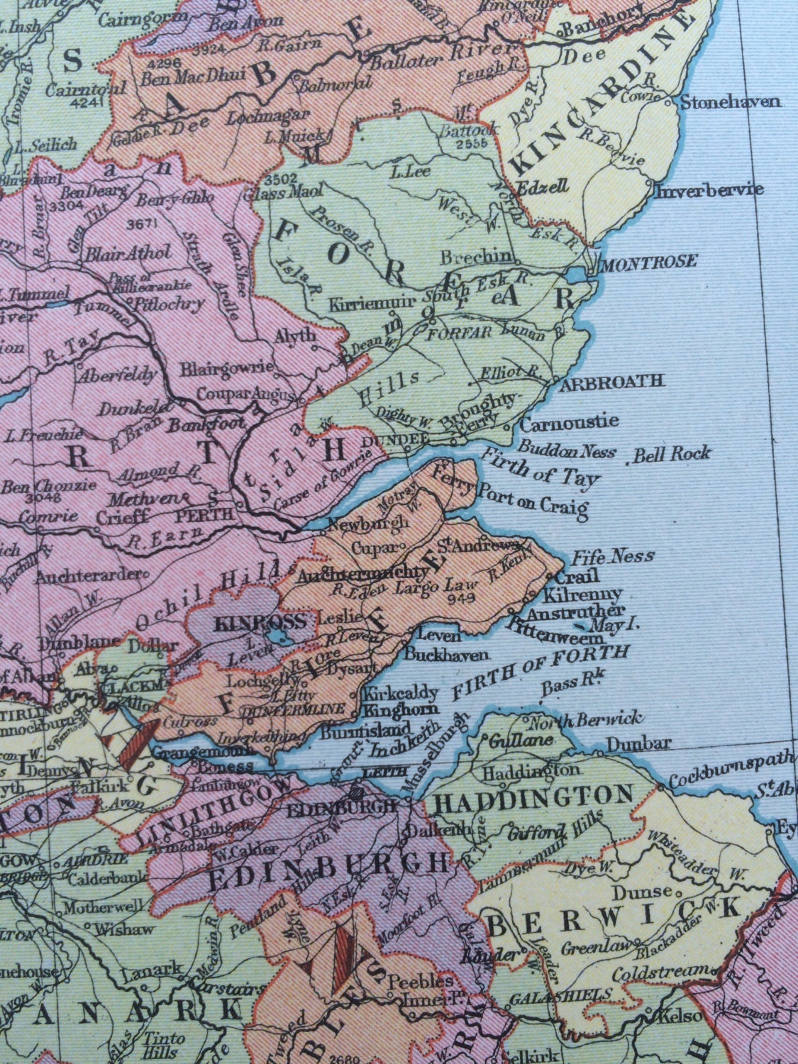 1920 GREAT BRITAIN (North) Original Vintage Map, 12 x 14.5 inches ...