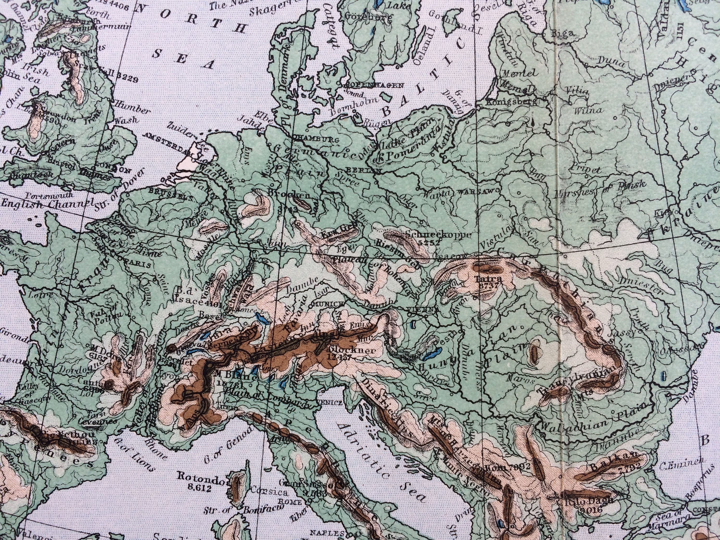 Physical Map Of Europe Rivers And Mountains