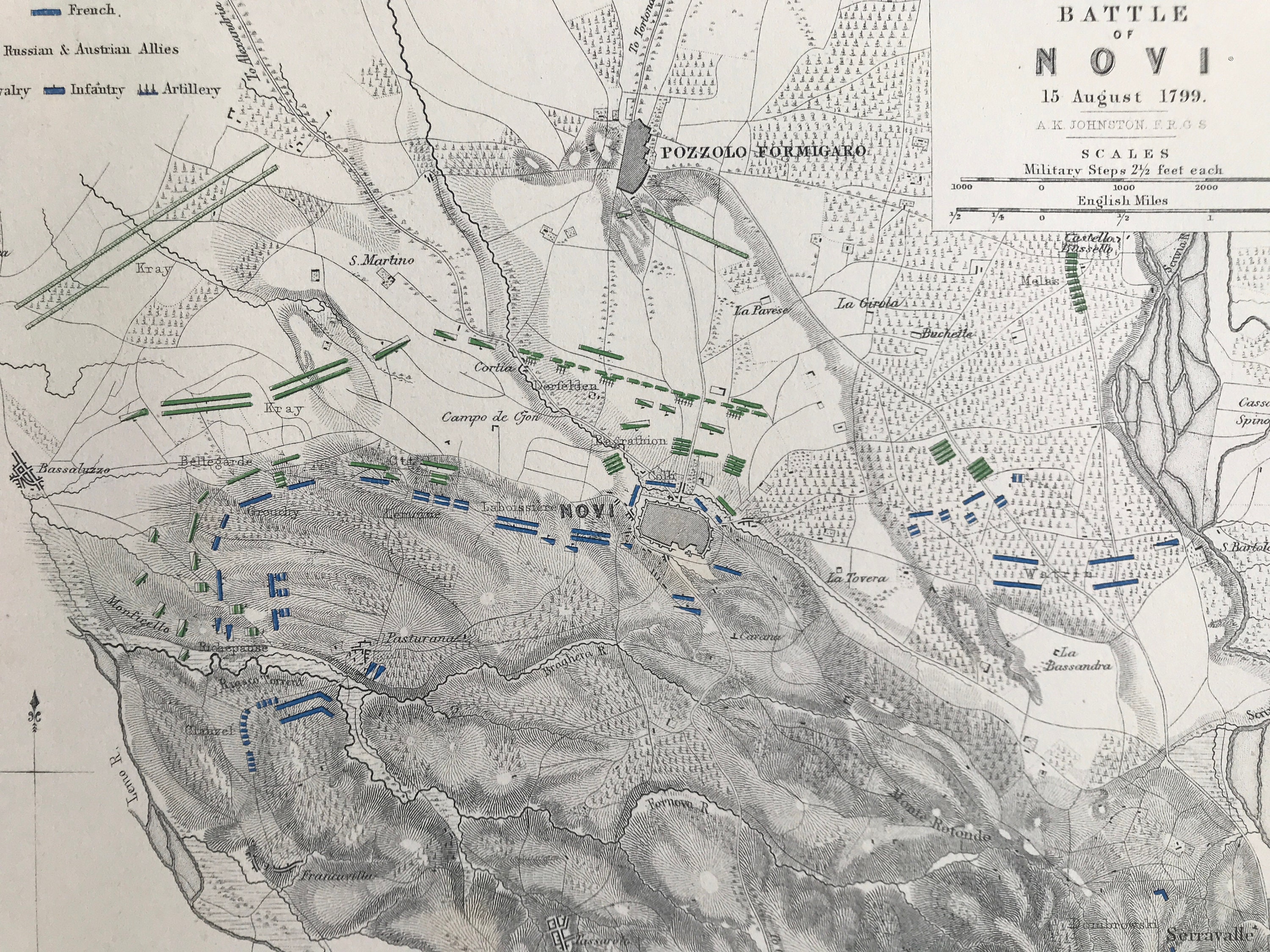 1875 Battle of Novi, 1799 Original Antique Map - Italy - Napoleonic ...