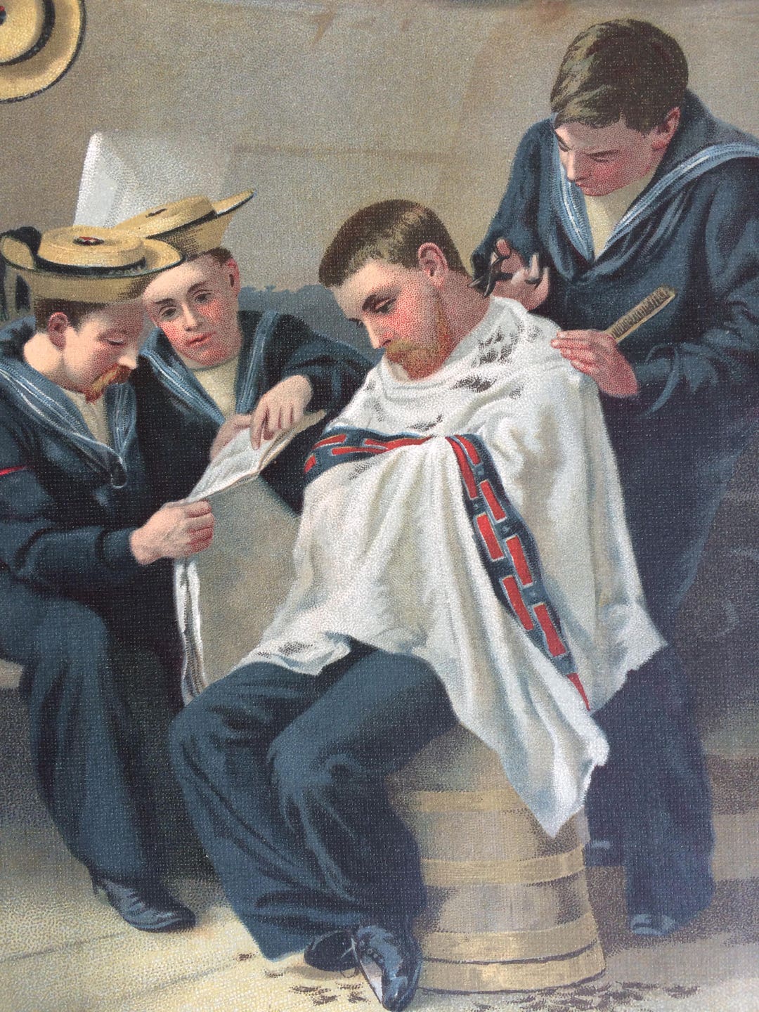 1888 the Queen's Barber Original Antique Matted Lithograph Painted by G ...