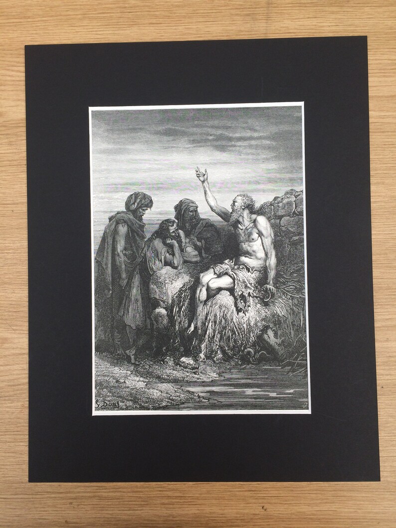 1870 Job and His Friends Original Antique Gustave Dore | Etsy