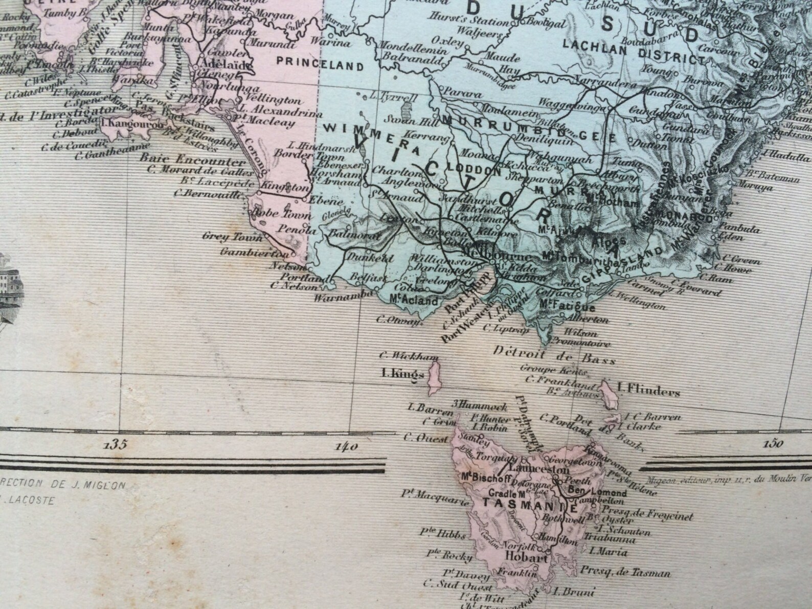 1892 Australia Original Antique Map With Inset Engraving of Sydney ...