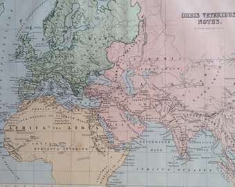 1890 World Map - Etsy