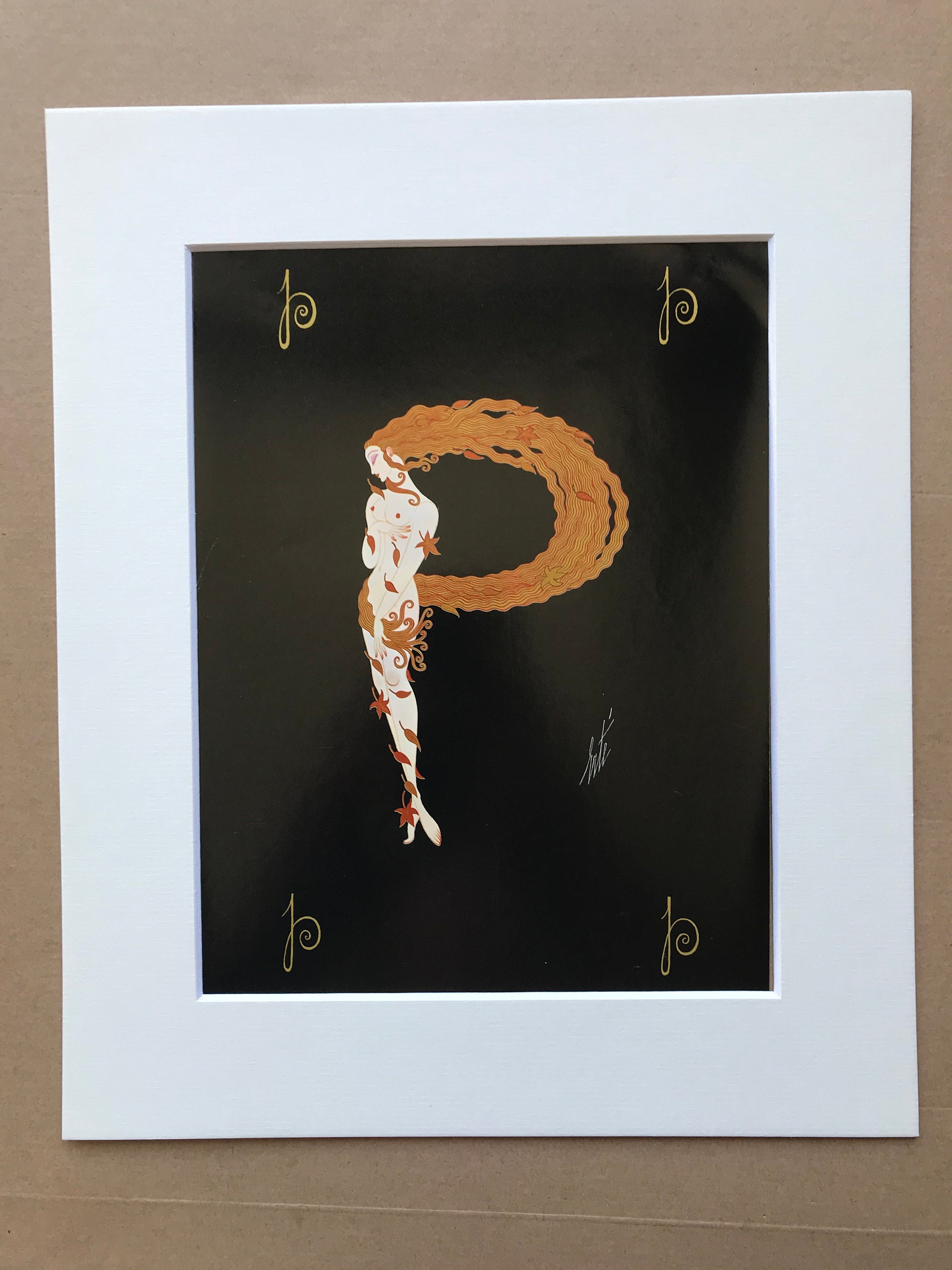 1970 Original Vintage Erte Illustration - Mounted and Matted ...
