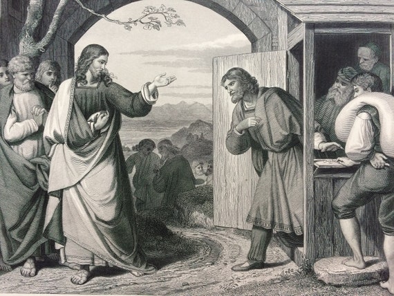 The Call of Matthew Original Antique Print Available Framed - Etsy