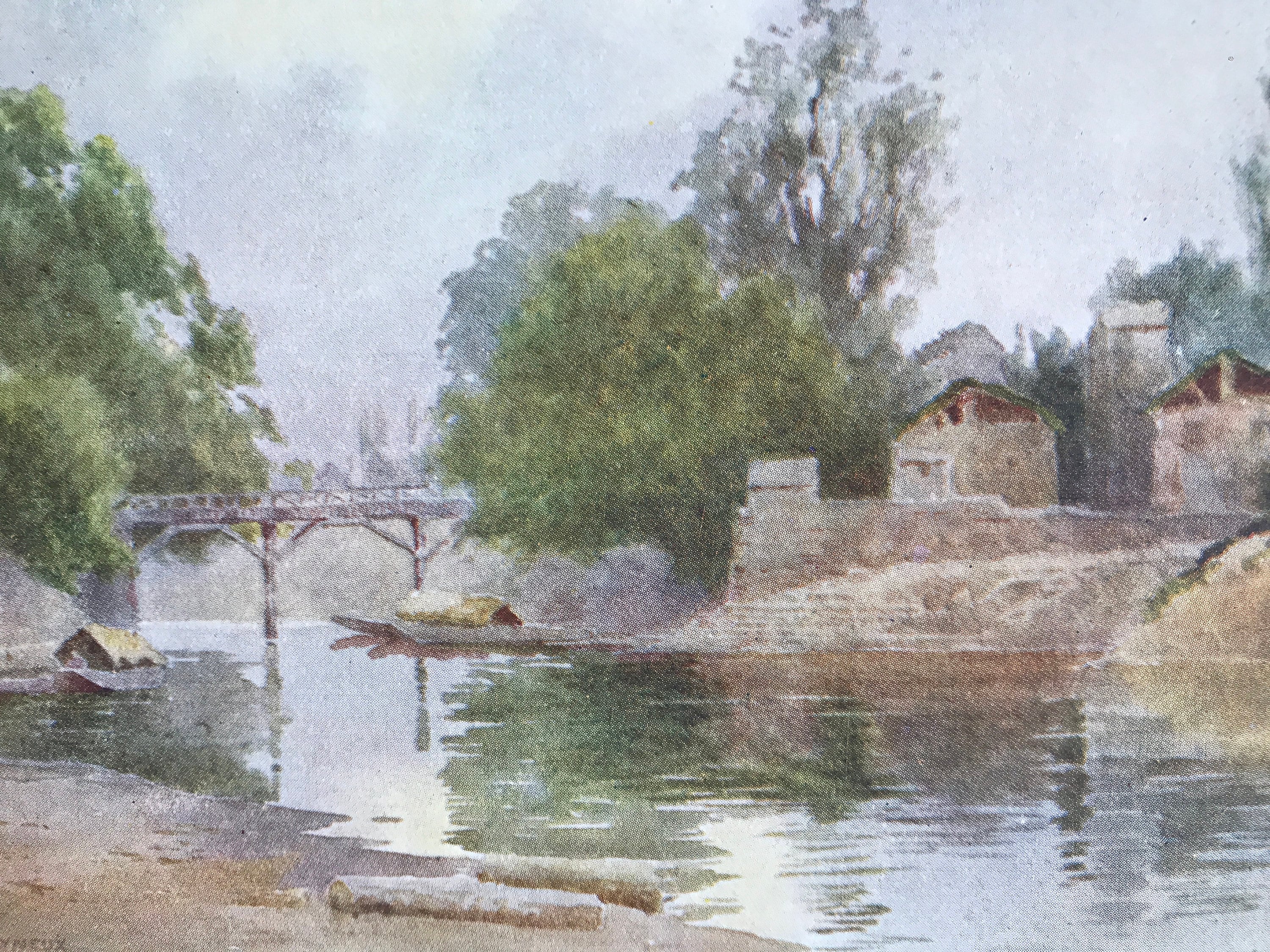 1933 Bridge of Burbur Shah, Chenar Bagh, Srinagar Original Antique ...