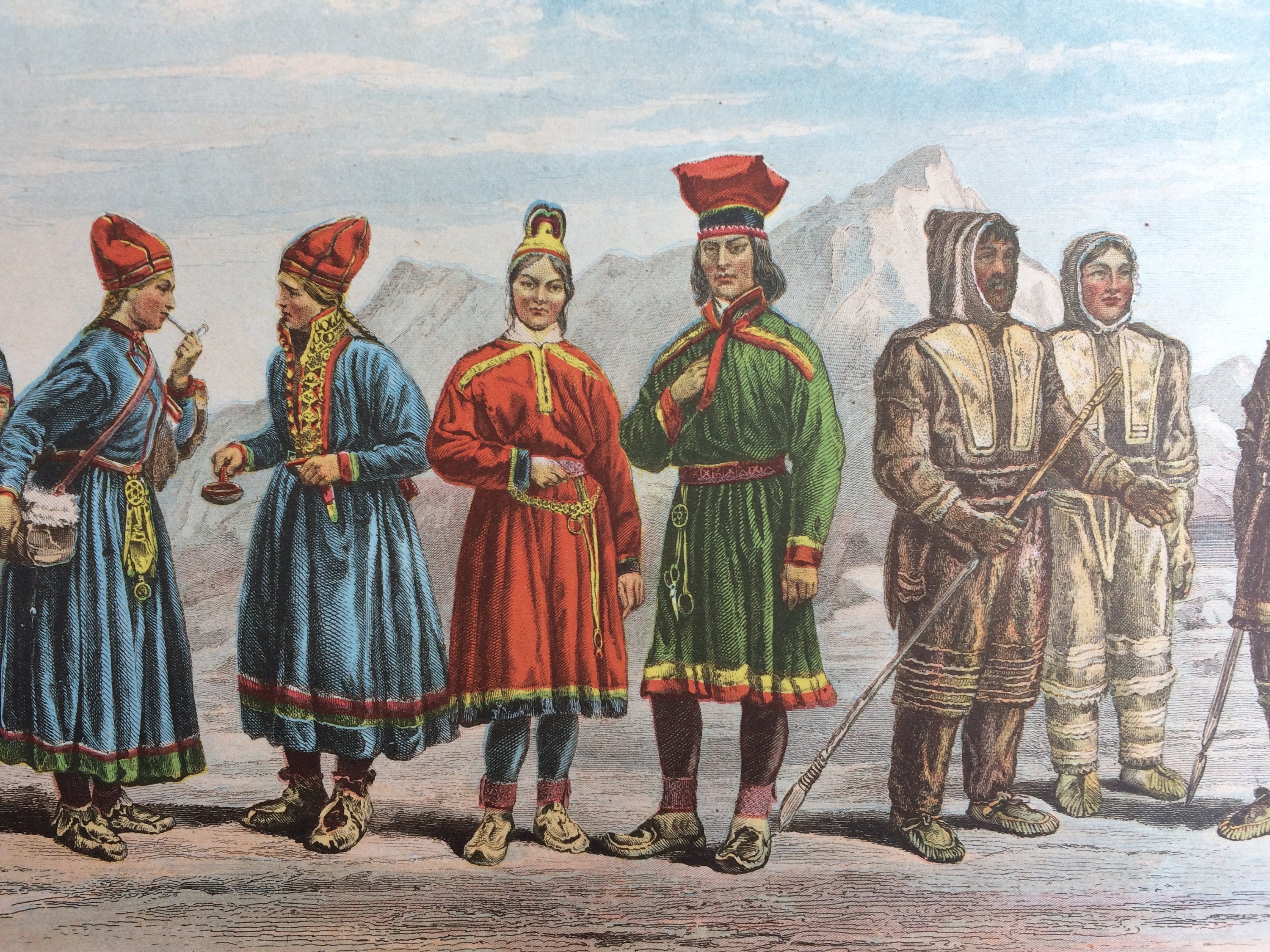 1882 Mongol Race (Lapps and Esquimaux) Original Antique Lithograph, 11 ...