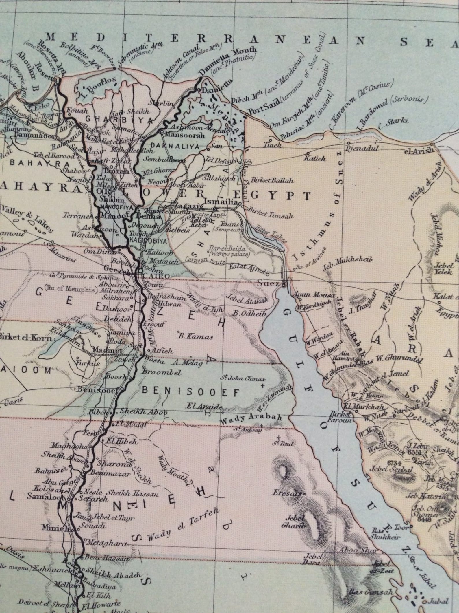 1887 Middle East Original Antique Map Colour Historical - Etsy UK
