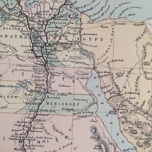 1887 Middle East Original Antique Map Colour Historical - Etsy UK