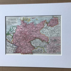 1923 Germany Original Antique Map With Inset Maps of Berlin and Ruhr ...