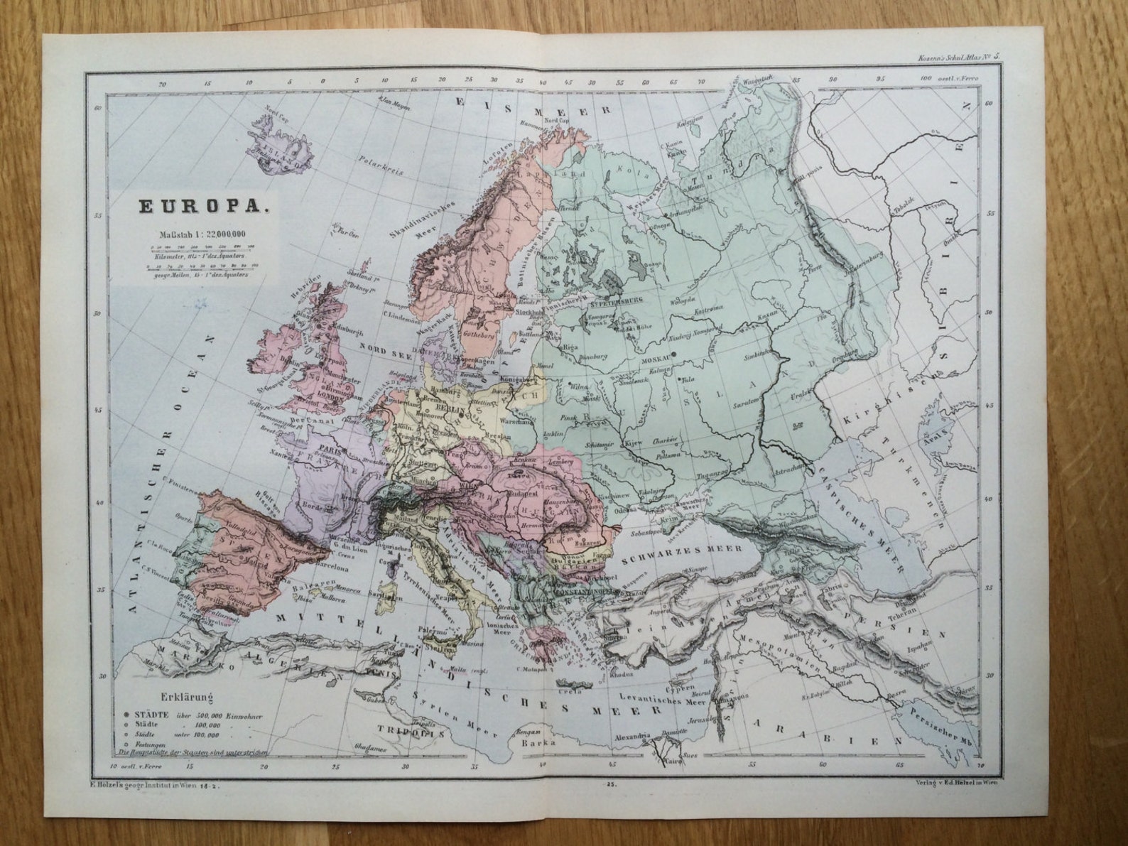 1880 Europe Original Antique Map Vintage Wall Decor - Etsy UK