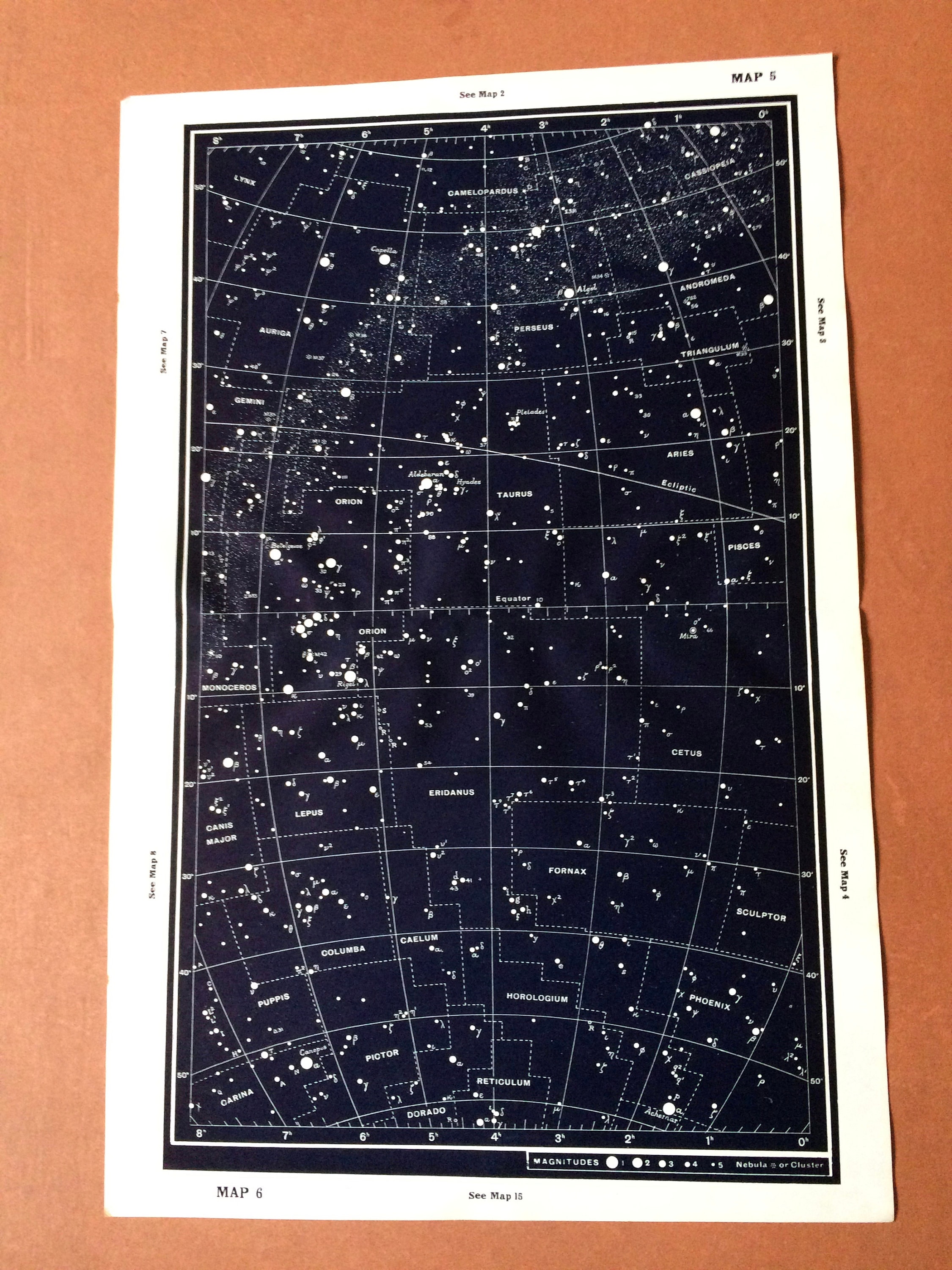 1967 Original Vintage Star Map for epoch 1950 - 9.5 x 14.5 inches ...