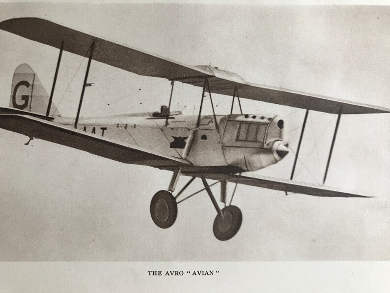 1931 the Avro 'avian' Original Vintage Photo Print - Etsy