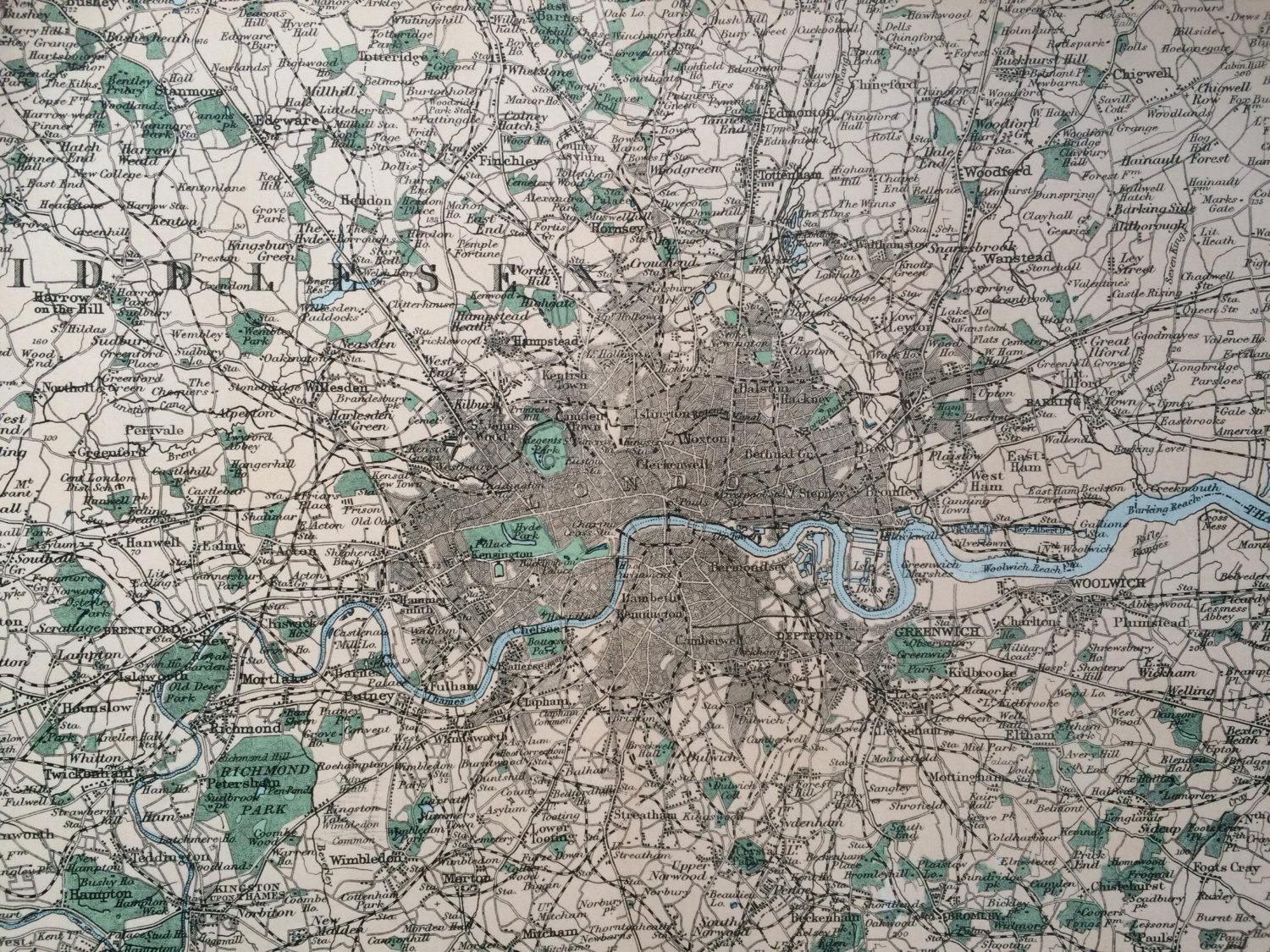 1875 LONDON City Plan large original antique map, cartography ...