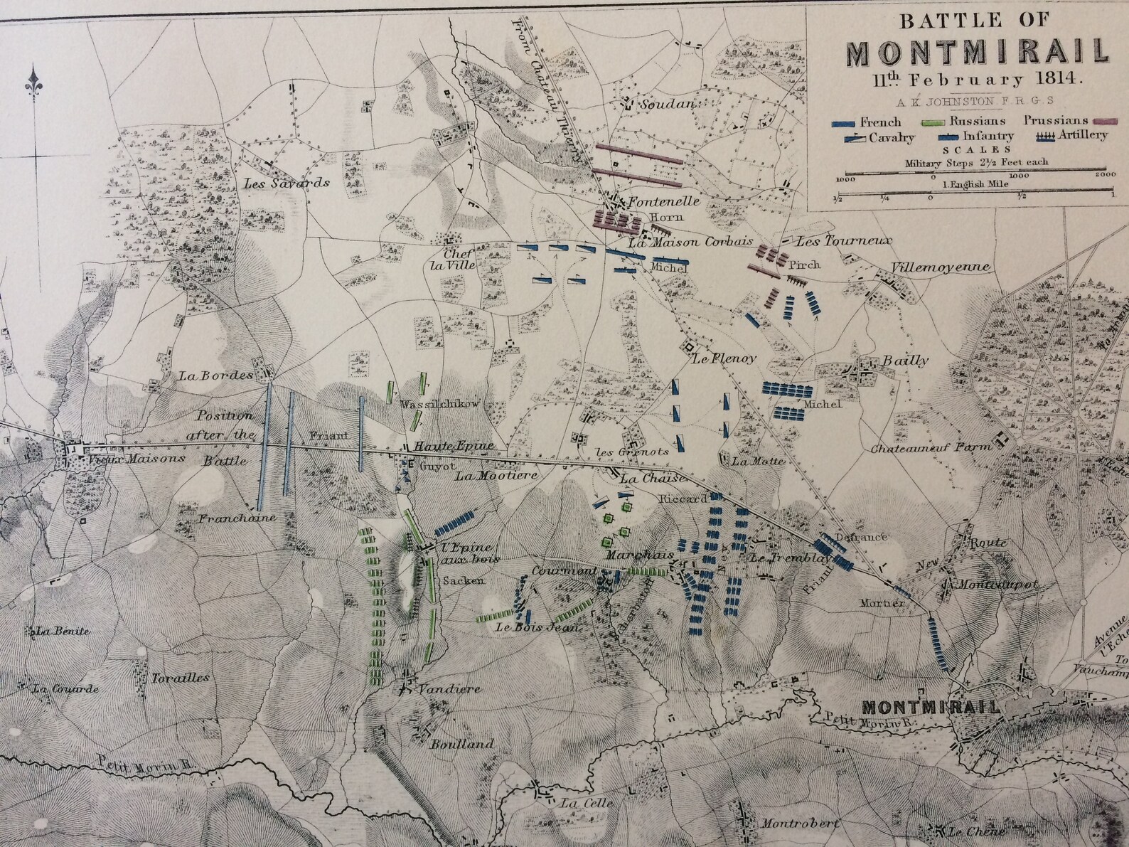 1875 Battle of Montmirail Original Antique Matted Map - Etsy