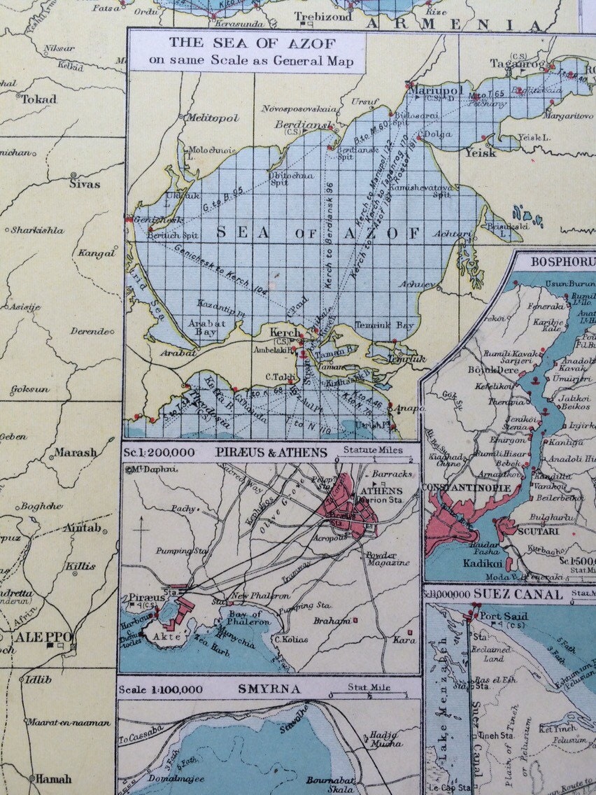 1920 The Eastern Mediterranean mercantile marine map - extra large ...