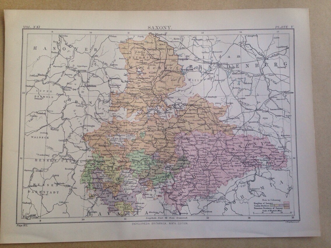 18th Century Topographic Map Of Saxony - Map
