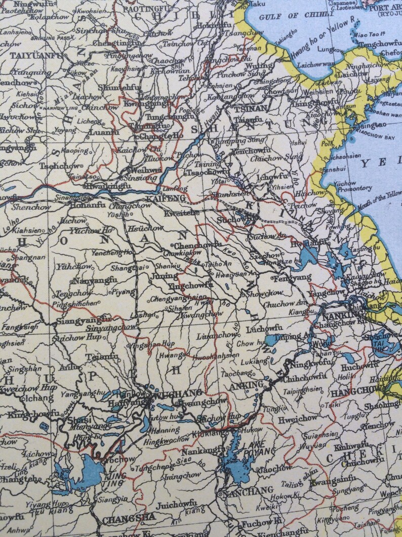 1920 CHINA Original Vintage Map 12 X 14.5 Inches Historical - Etsy UK