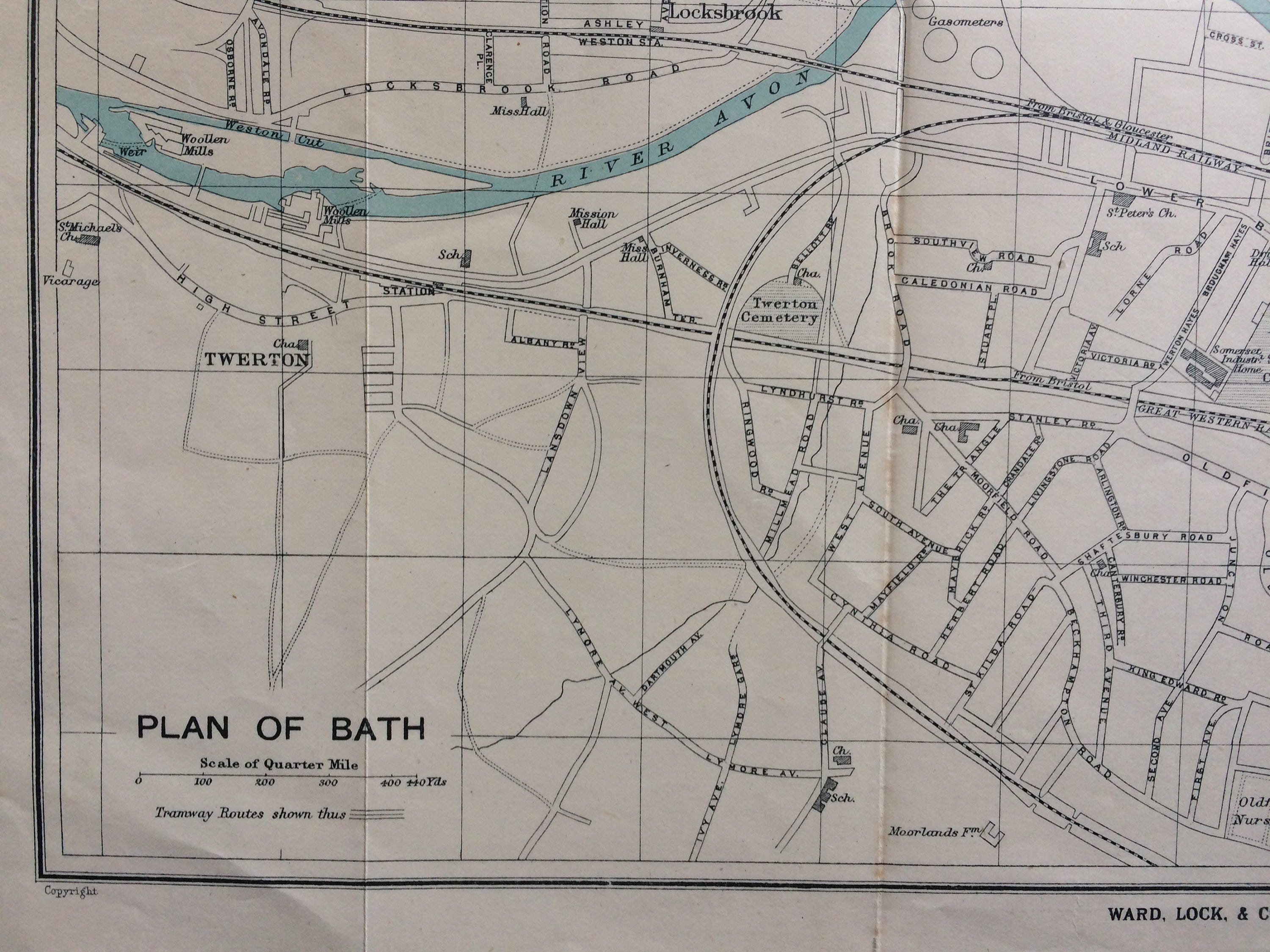 Plan of Bath Original Vintage Map c.1940s, 11.5 x 15.5 inches, Home ...