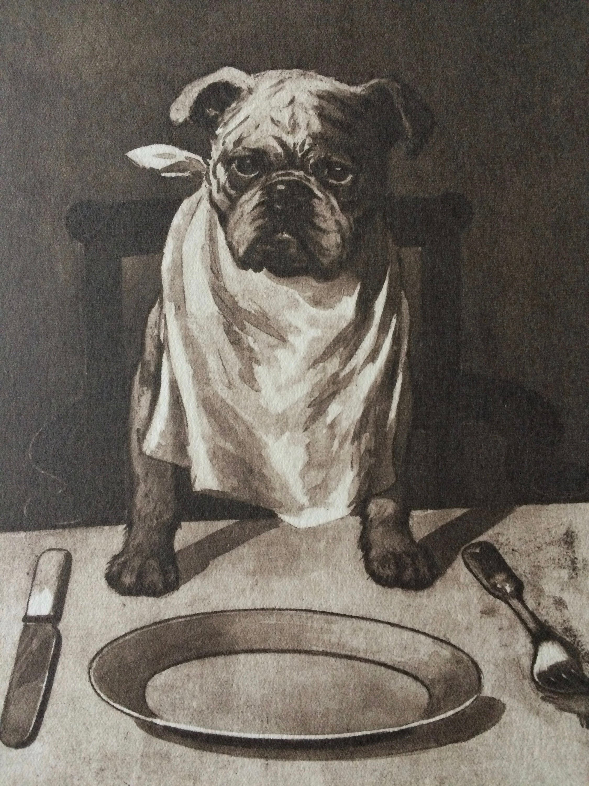 1943 Original Vintage Dog Cartoon - Whimsical Wall Art - Funny Humorous ...