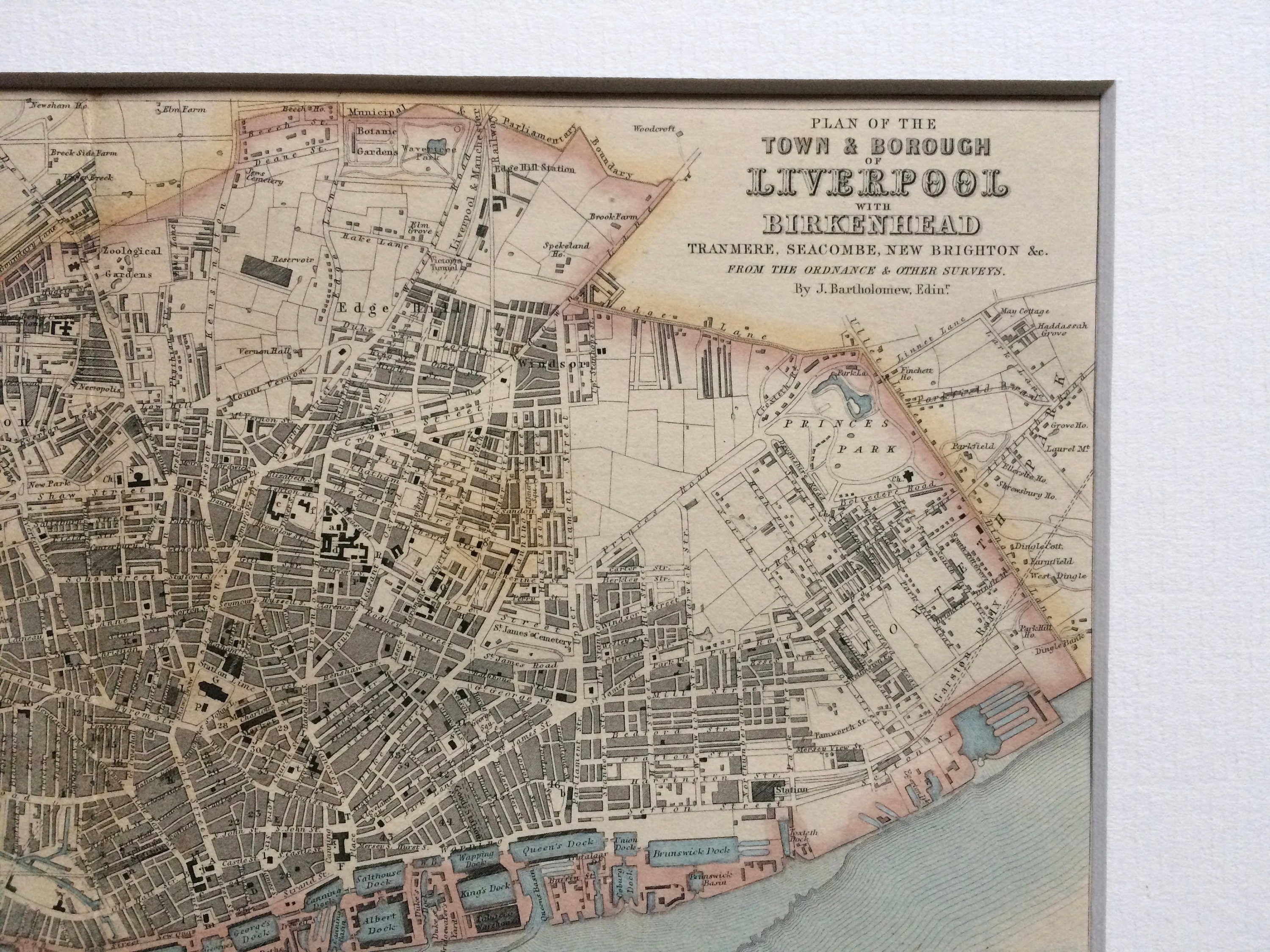 1870 Plan of the Town & Borough of Liverpool with Birkenhead Original ...
