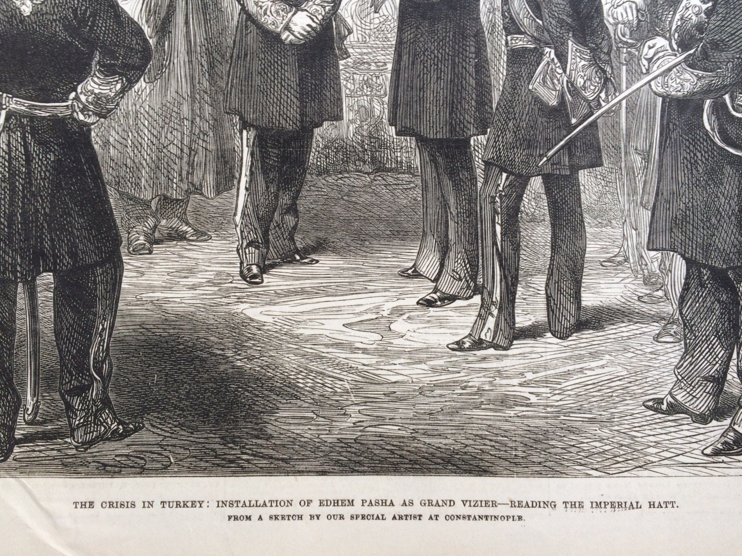 1877 Installation of Edhem Pasha as Grand Vizier antique print from ...