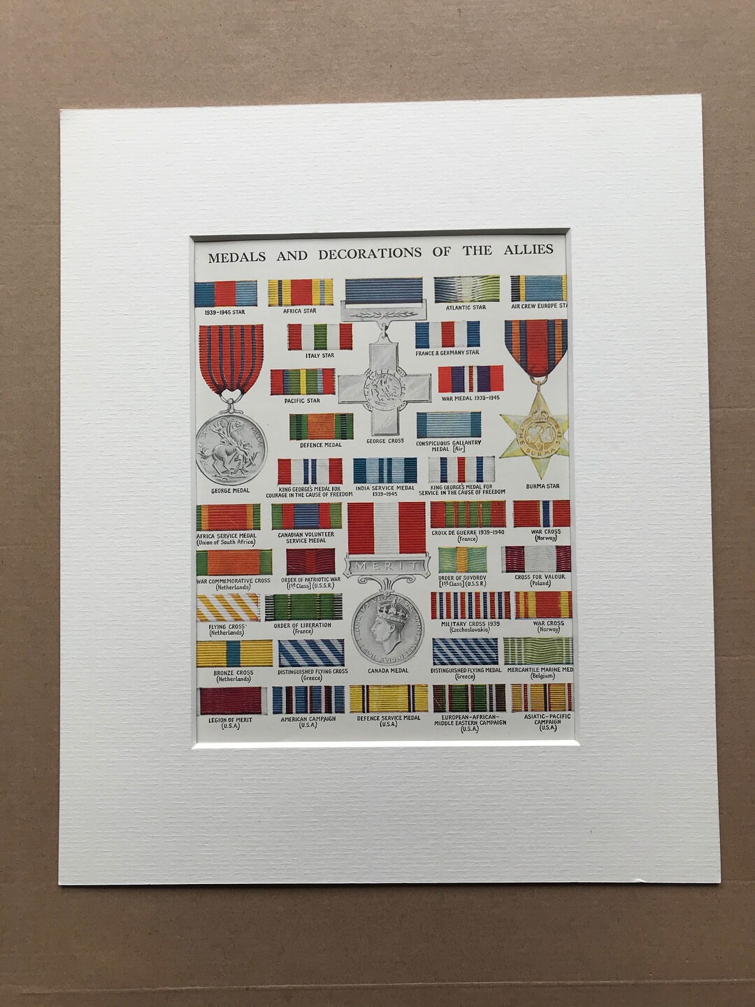 1940s Medals and Decorations of the Allies Original Vintage Print ...