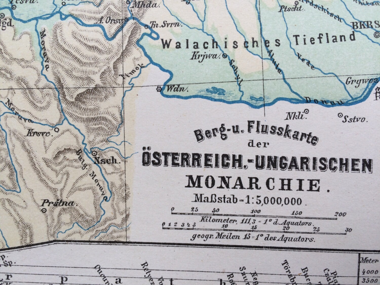 1880 AUSTRO-HUNGARIAN MONARCHY original antique map, cartography ...