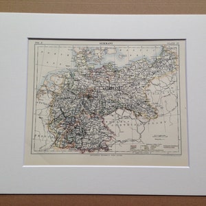 1875 Germany Original Antique Map - Available Matted and Framed ...