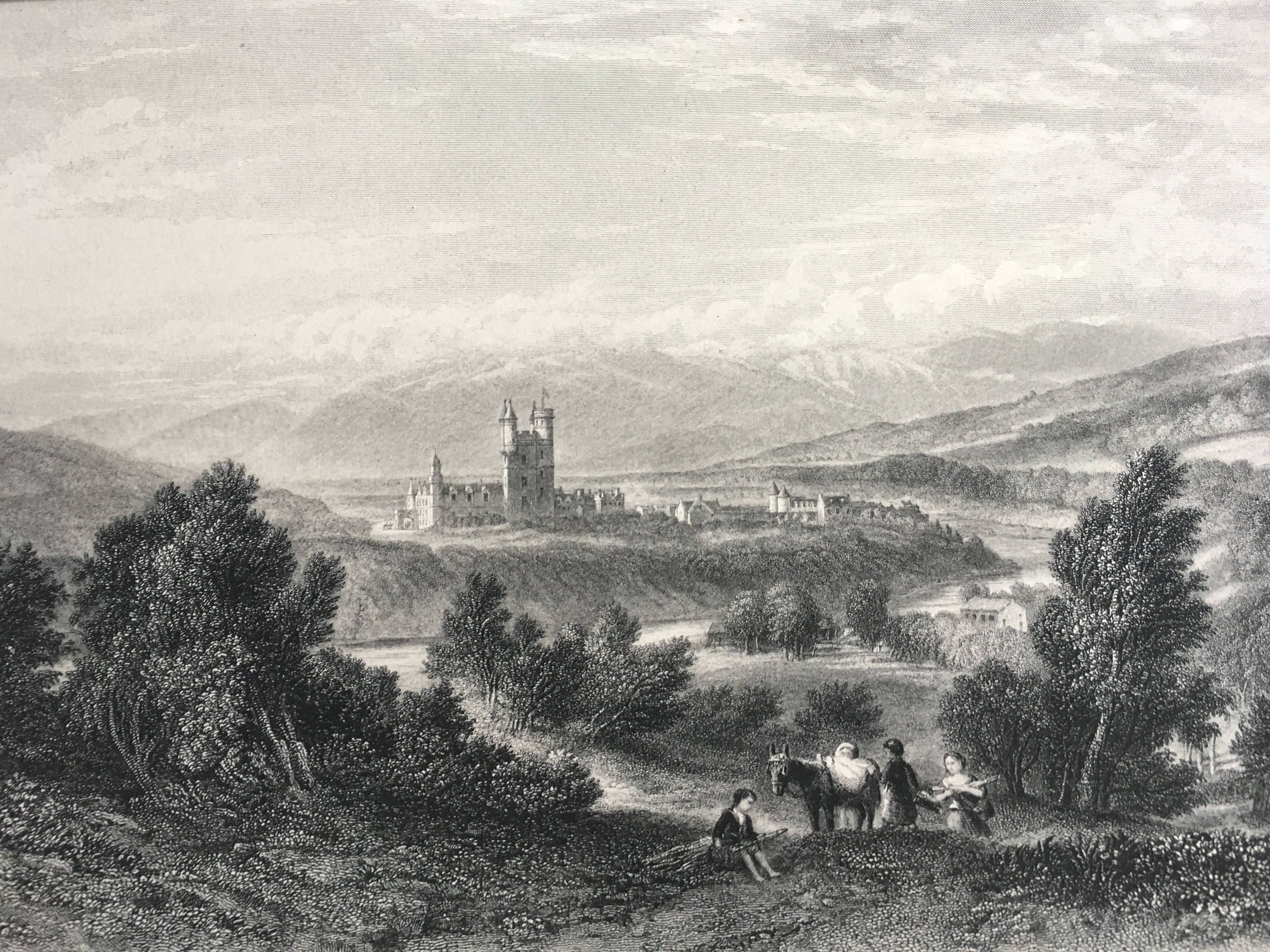1876 Balmoral Castle Original Antique Steel Engraving - Mounted and ...