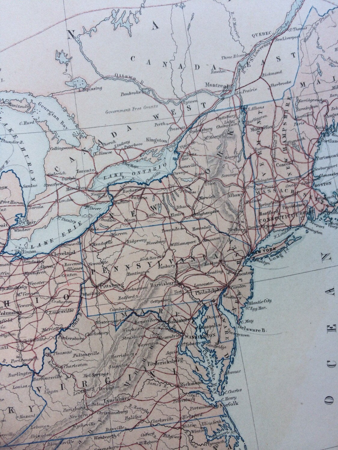 1859 UNITED STATES extra large rare original antique A & C Black Map ...